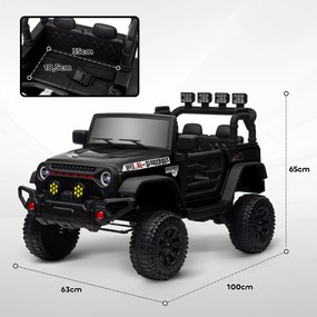 Dětské elektrické auto AIYAPLAY pro děti od 3 let - Off-Road bateriové 12V elektrické auto s dálkovým ovládáním, tlumicími koly, Bluetooth, LED světl…