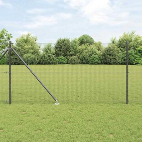 Svařované drátěné ploty s hroty 25 x 1 m Ocel potažená PVC Šedá 3352201