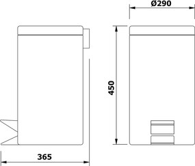 Aqualine, SIMPLE LINE odpadkový koš kulatý 20l, leštěná nerez, 27120