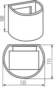 LED svítidlo Kanlux REKA LED EL 7W-O-GR grafit IP54 28991