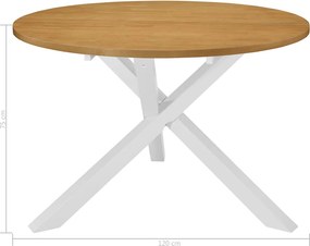 Jídelní stůl bílý 120 x 75 cm MDF 247631