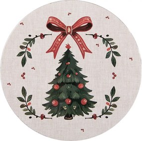 Plastový servírovací talíř se stromky Christmas Harmony - Ø 33*1 cm