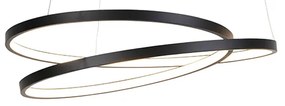 Designová závěsná lampa černá 55cm včetně LED stmívatelné - Rowan