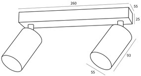Immax PUNTO-2 stropní nástěnné bodové svítidlo 2 hlavy GU10