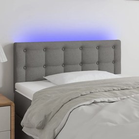 Čelo postele s LED tmavě šedé 80 x 5 x 78/88 cm textil 3122021