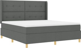 Postel s boxspringem s čelo Tmavě šedá 180 x 200 cm textil 3341848