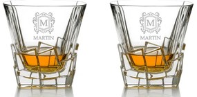 Dekorant Sklenice na whisky s monogramem Crack 310 ml 2KS