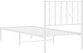vidaXL Kovový rám postele s čelem 75 x 190 cm [374476] Barva: Bílá