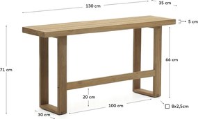 Dřevěná zahradní lavice v přírodní barvě Canadell – Kave Home