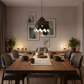 Toolight Toolight, závěsná kovová stropní lampa 1xE27 APP338-1CP, černá, OSW-05019