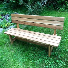 KULHÁNEK Zahradní lavice s opěradlem - klasická Délka: 150 cm, Odstín nátěru: lazura - ořech
