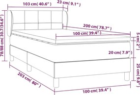 vidaXL Box spring postel s matrací 100 x 200 cm textil [3126787] Barva: světle šedá