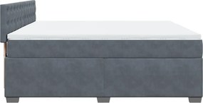 Box spring postel s matrací tmavě šedá 200x200 cm samet 3288715