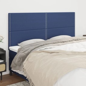 Čelo postele modré 200x5x118/128 cm látkové 3116220