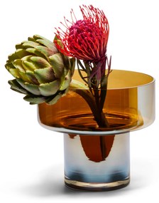 Philippi LOBA Skleněná váza 16 cm jantarová