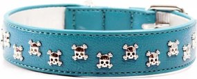 MILK&PEPPER Milkandpepper Obojek pro pro psy Rockstar Petrole Calavera Velikost: 25x1,5 cm