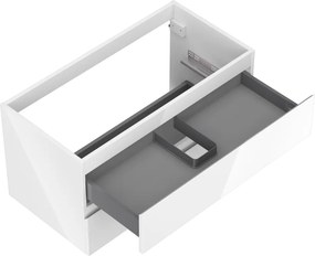 Mexen Orio, koupelnová skříňka 90 cm, 2 zásuvky, bílá lesklá, 91A10-09047-2-BFF00