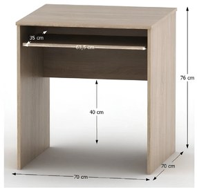 Kondela Psací stůl s výsuvem, dub sonoma, TEMPO ASISTENT NEW 023