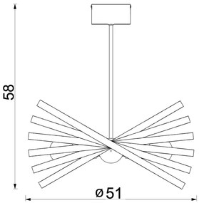 Lustr na tyči SPARKLE 4xE27/15W/230V béžová