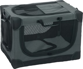 PawHut Skládací přepravka pro psy Přepravní box pro psy s polštářem Vyjímatelný pratelný potah z tkaniny Oxford pro psy do 4 kg Armádně zelený