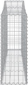 Klenutý gabionový koš 200 x 30 x 80/100 cm pozinkované železo 153384