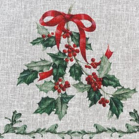 KRÁTKÁ VÁNOČNÍ ZÁCLONA NA PÁSCE XMAS7 150X60 CM VZOROVANÁ