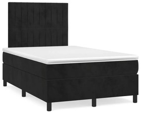 Box spring postel s matrací černá 120 x 190 cm samet 3270009