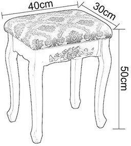 Krémová / bílá taburetka