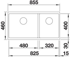 Granitový dřez Blanco SUBLINE 480/320 U InFino tartufo dřez vlevo bez táhla