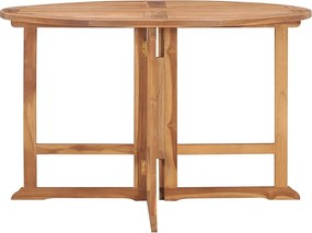 Skládací zahradní jídelní stůl Ø 110 x 75 cm masivní teak 318479