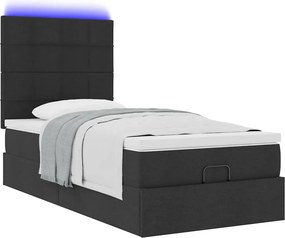 Osmanský rám postele s matrací černá 90x190cm textil 3313970