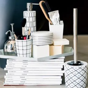 Spirella kelímek na zubní kartáčky bílo-černý / porcelán