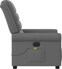 Elektrické masážní polohovací křeslo tmavě šedé textil 3303305