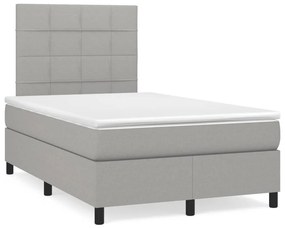 Box spring postel s matrací světle šedá 120x190 cm textil 3269881
