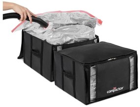 Vakuové vyztužené látkové úložné boxy na oblečení v sadě 2 ks 42x25x25 cm Black Edition – Compactor