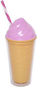 Růžový dvoustěnný kelímek Sunnylife Ice Cream, 470 ml