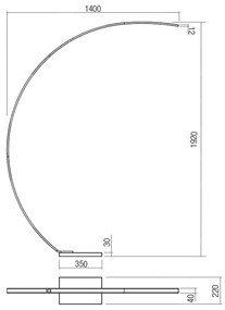 Smarter 01-3217 stojací LED lampa Carver, pískově černá, 16W, 3000K, 192cm