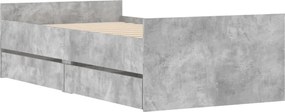 Rám postele se zásuvkami betonově šedý 75 x 190 cm Small Single 3207388