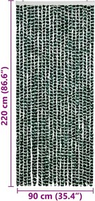 Závěs proti hmyzu zeleno-bílý 90 x 220 cm Chenille 325446
