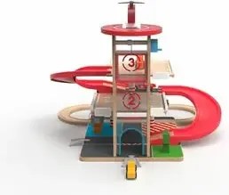 2Kids Toys Dřevěná garáž s vláčkodráhou / od 3 let