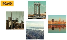 Set obrazů výhled na město New York - 4x 60x60 cm