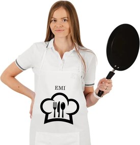 Kuchyňská zástěra Chef EMI, Bílá
