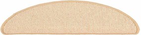 Schodové rohože 15 ks 56x17x3 cm krémové, půlkulaté 149853
