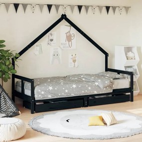 Dětská domečková postel se šuplíky Dekorhome 90 x 190 cm