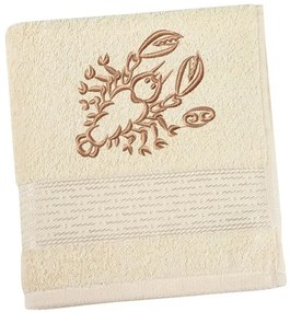 Bellatex Froté ručník proužek s výšivkou znamení zvěrokruhu 50x100 cm béžová