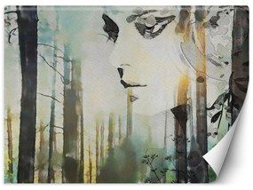Gario Fototapeta Pastelová abstrakce, žena a les Materiál: Vliesová, Rozměry: 200 x 140 cm