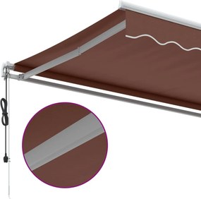 Automatická zatahovací markýza hnědá 400 x 350 cm 3215389
