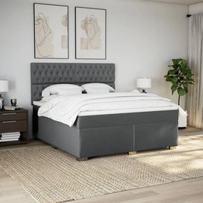Box spring postel s matrací tmavě šedá 180x200 cm textil 3292875
