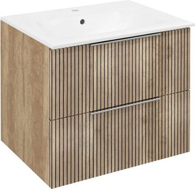 Sapho Cirasa Strip koupelnová skříňka pod umyvadlo 59,2 x 52 x 46 cm zásuvky dub alabama hnědá CR611-2322