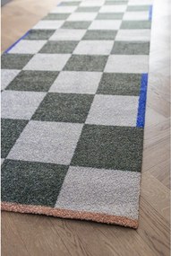 Tmavě zelený/krémový pratelný běhoun 77x242 cm Square – Mette Ditmer Denmark